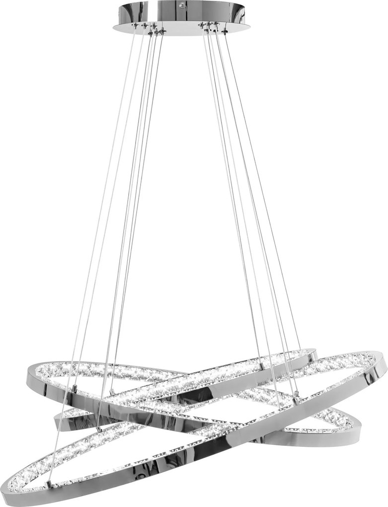 Toolight Toolight, LED křišťálové závěsné svítidlo APP772-3CP, chromová, OSW-05023