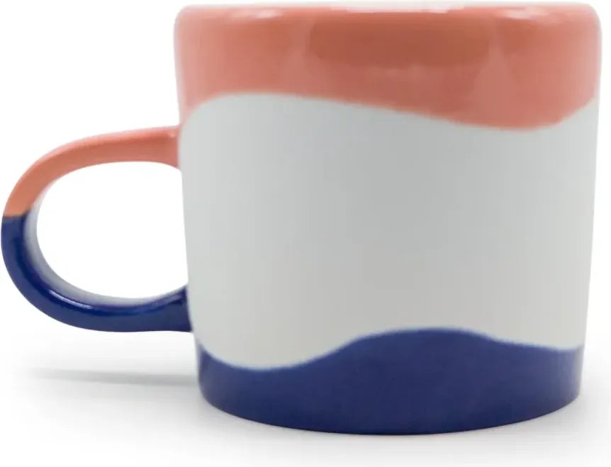 Kameninový hrnek Lia, 400 ml – tříbarevný design s nepravidelným přechodem
