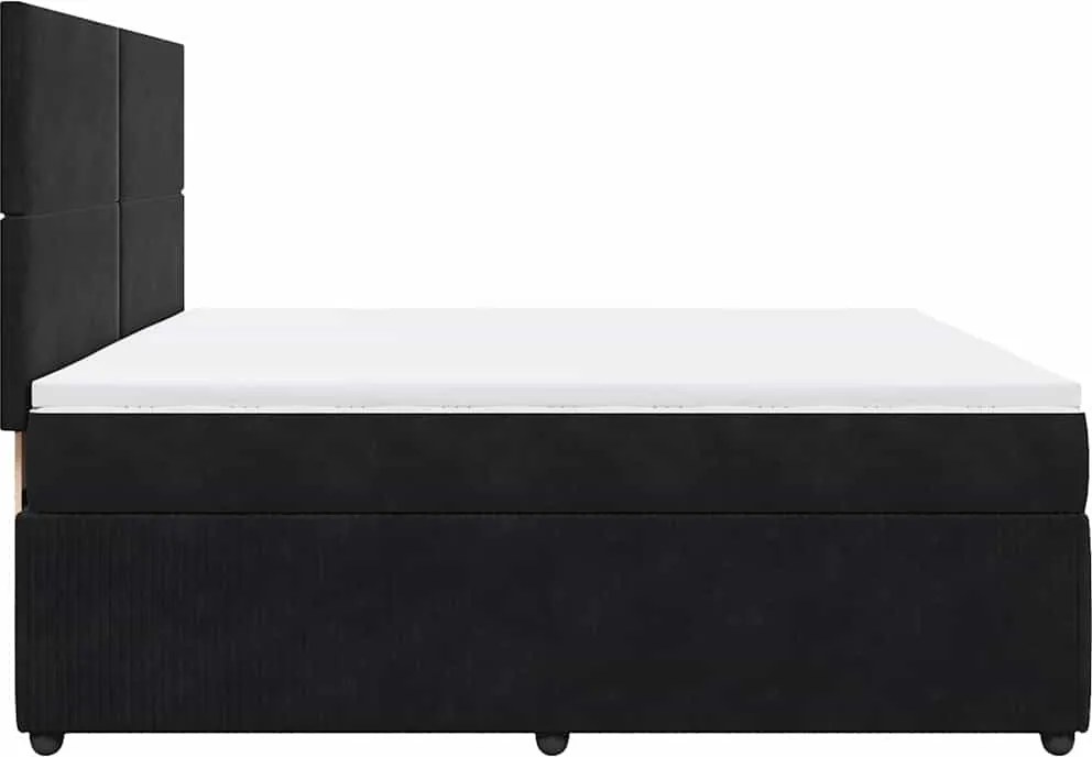 Box spring postel s matrací černá 200x200 cm samet 3294726