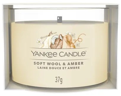 Yankee Candle votivní svíčka ve skle Soft Wool & Amber 37g