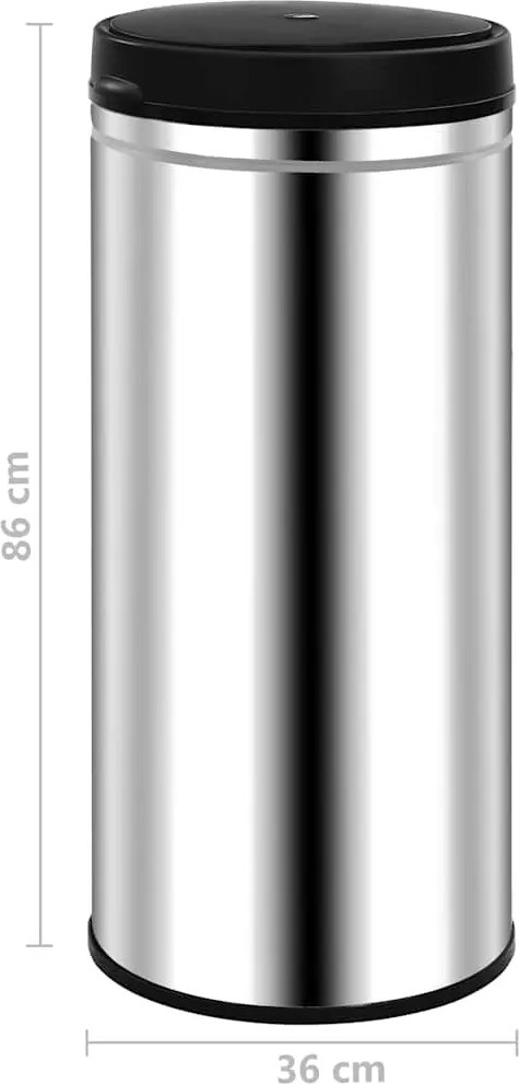 Odpadkový koš s automatickým senzorem 80 l nerezová ocel 322697