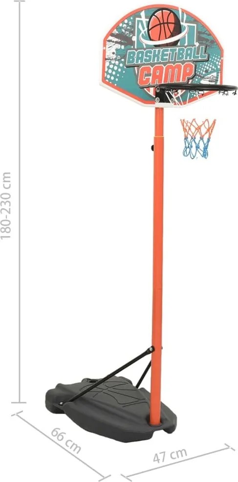 vidaXL Přenosná basketbalová hrací sada nastavitelná 180–230 cm [80354]