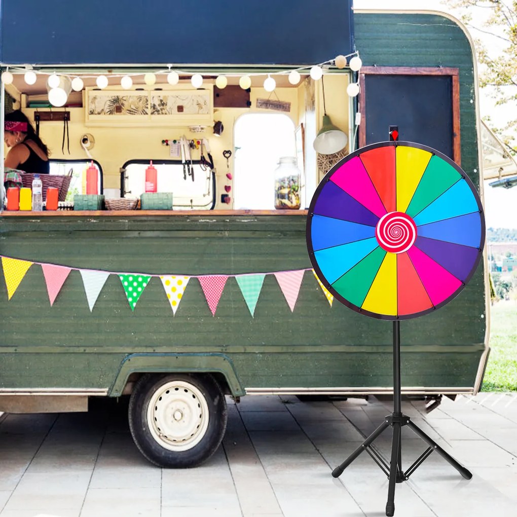 Costway Φ 60 cm Hračka Wheel of Fortune Barevné kolo Hry pro loterijní hry
