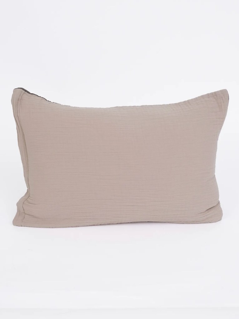 MK Lůžkoviny Mušelínový povlak na polštář 50 x 70 cm - Alexia Duo cappuccino/tmavě šedá