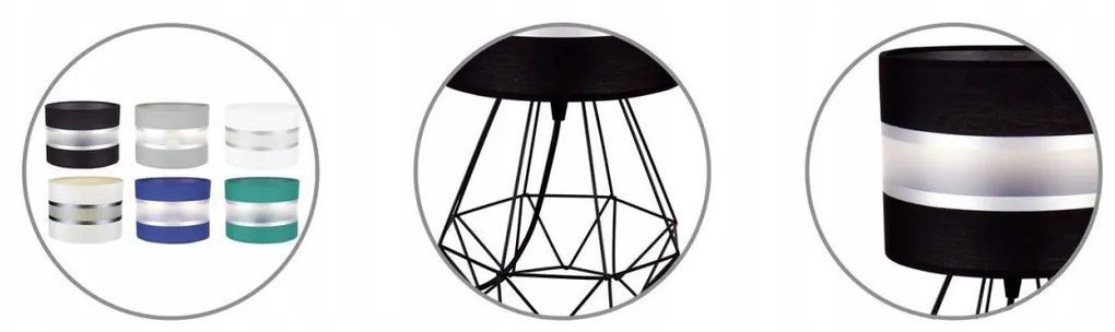 Stolní lampa Elegance, 1x textilní stínítko (výběr ze 6 barev), (výběr ze 3 barev konstrukce), d