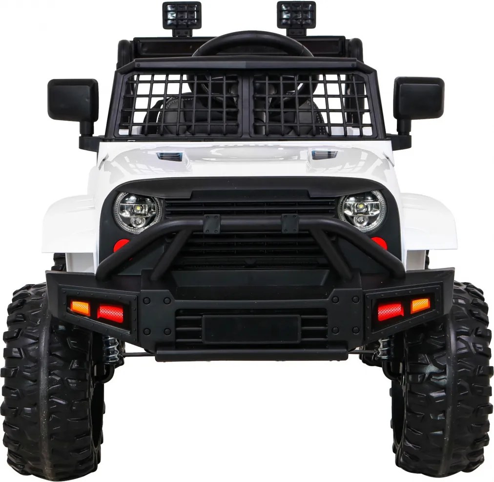 Ramiz Autíčko Jeep Dark Night na baterie pro děti bílé + pomalý start + EVA kola + LED audio