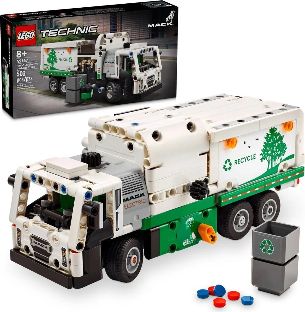 Lego stavebnice lego technic 42167 popelářský vůz mack lr electric