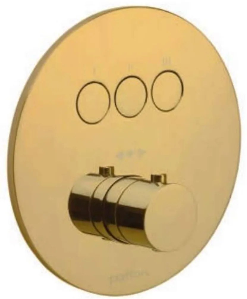 Paffoni Compact Box - Termostatická baterie pod omítku, pro 3 spotřebiče, zlatá CPT019HG