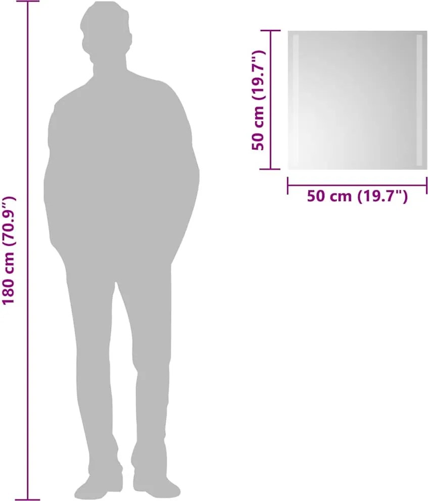 Koupelnové zrcadlo s LED osvětlením 50x50 cm 151739