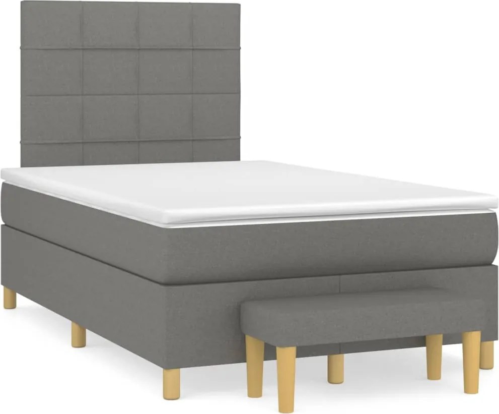 Box spring postel s matrací tmavě šedá 120x200 cm textil 3137142