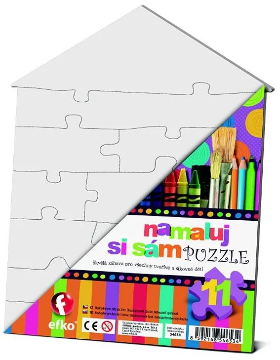 Namaluj si sám puzzle domeček 11 dílků