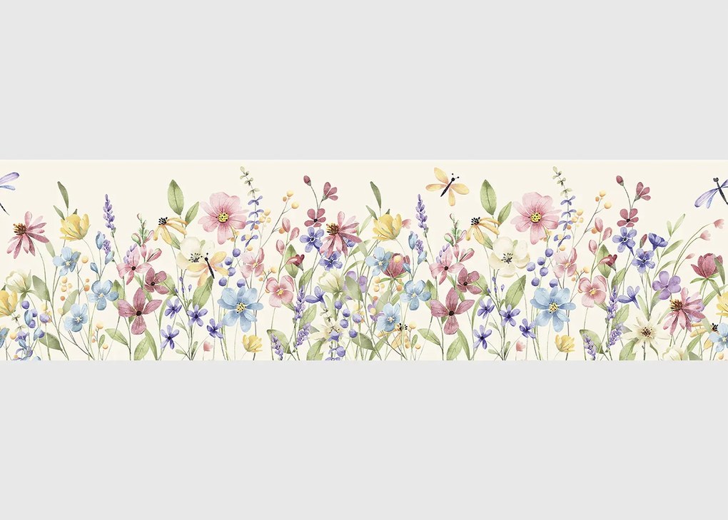 Samolepící bordura na zeď Divoká Akvarelová Flóra | 5 m x 13.8 cm | DWB8457