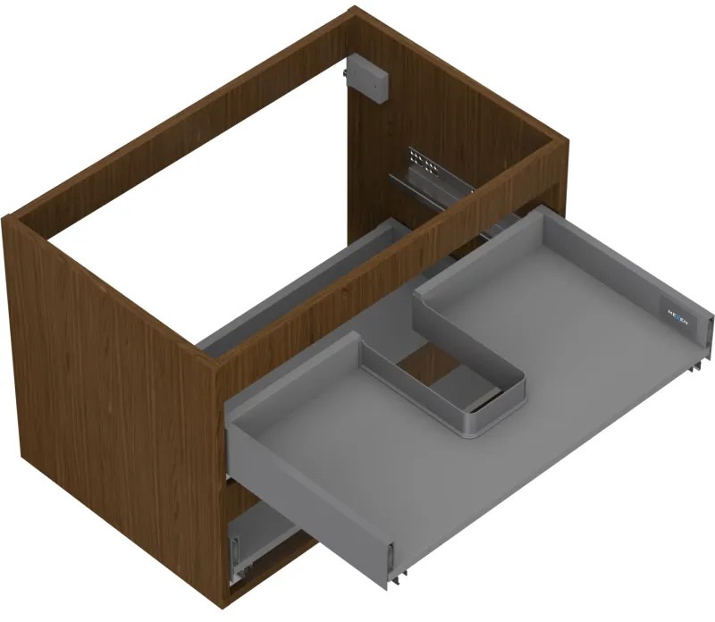 Mexen Box-A, závěsná skříňka 70 cm, 2 zásuvky, ořech, 91AX0-0700-470-2-86