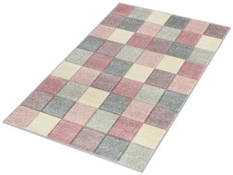 Koberce Breno Kusový koberec PORTLAND 1923/RT41, Růžová, Vícebarevné, 67 x 120 cm