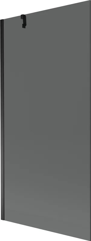 Mexen Next, vanová zástěna 1-křídlová 90 x 150 cm, fixní křídlo, 6 mm šedé sklo, černý profil, 895-090-000-00-40-70