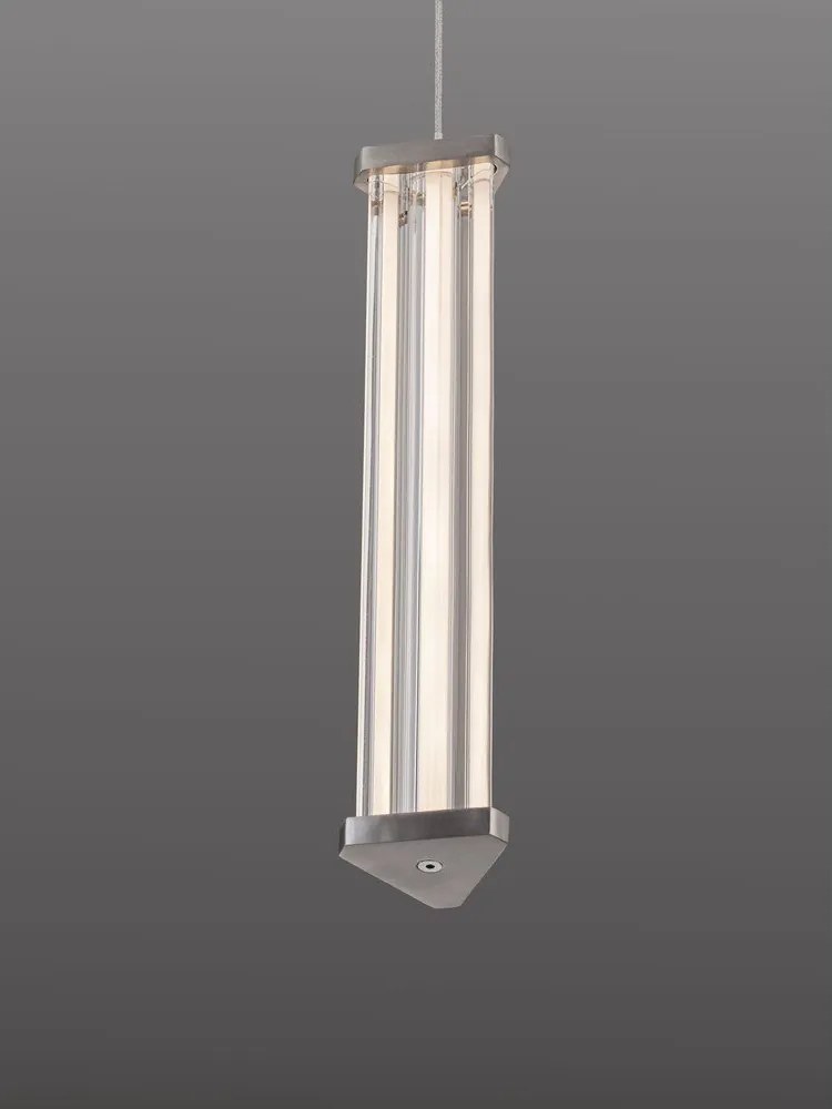 Matně černé/v matně stříbrné barvě kovové LED stmívatelné závěsné svítidlo se stínidlem z akrylového skla ø 6 cm Pheme – Nova Luce