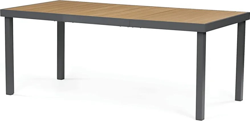 Zahradní stůl 190x90cm AZT-W1408 GREY, hliník, polywood, šedá