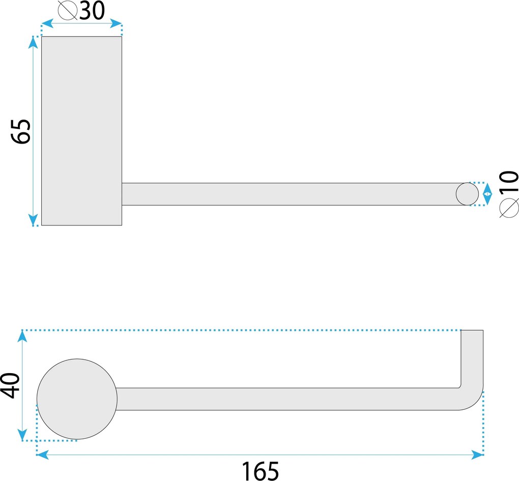 Rea Prism, koupelnový věšák na ručník, 9711A, měděná matná, REA-98030