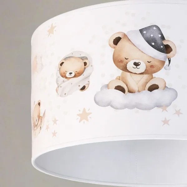 BRILAGI - LED Dětský lustr na lanku BOBO 1xE27/60W/230V pr. 35 cm bílá/medvídci