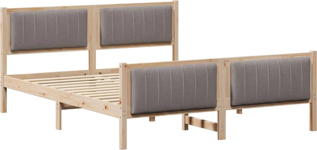 Rám postele Hnědá a taupe 160 x 200 cm Masivní borovicové dřevo 3394311