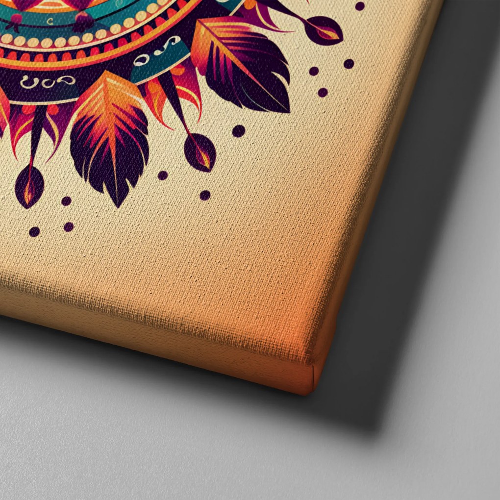 Obraz na plátně - Mandala ohnivý lapač FeelHappy.cz Velikost obrazu: 60 x 60 cm
