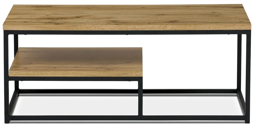 Konferenční stolek AHG-268 OAK, 110x60 cm, MDF fóliovaná, divoký dub, kov černý mat