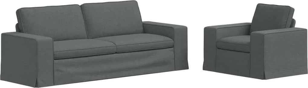 Set pohovek 2 ks Tmavě šedá textil 3407589