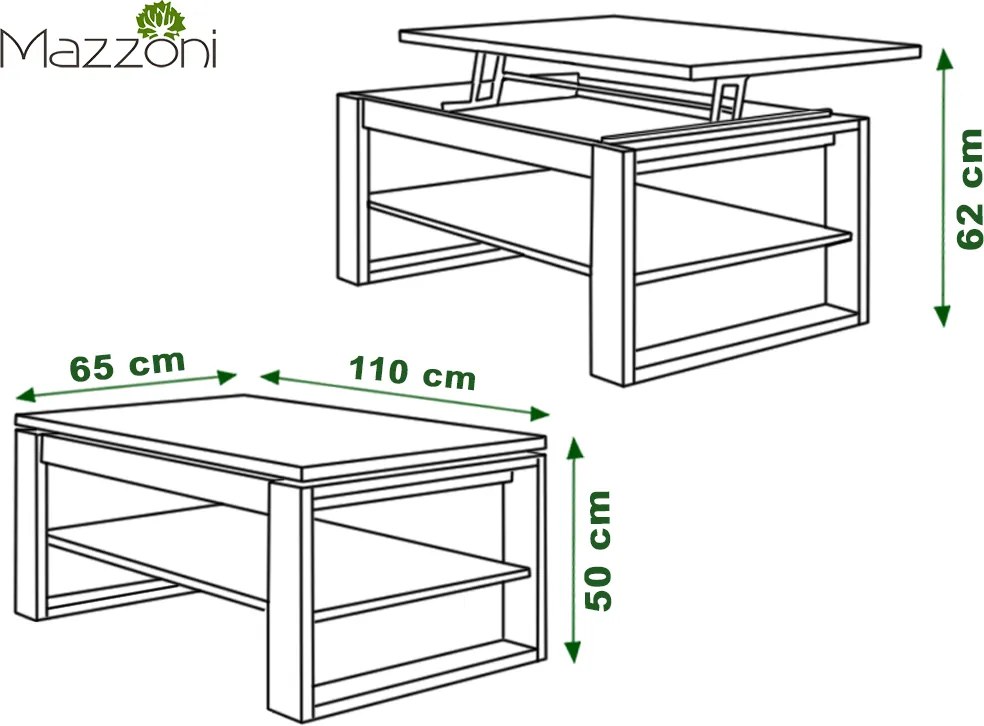 NUO dub sonoma, konferenční stolek