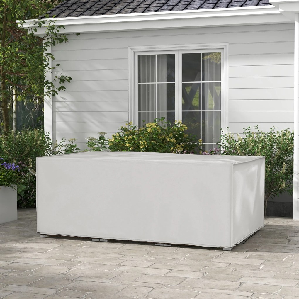 Ochranný kryt pro zahradní nábytek Zimní nepromokavý kryt Anti-UV plachta 600D Oxford 210 x 140 x 80 cm Šedá barva