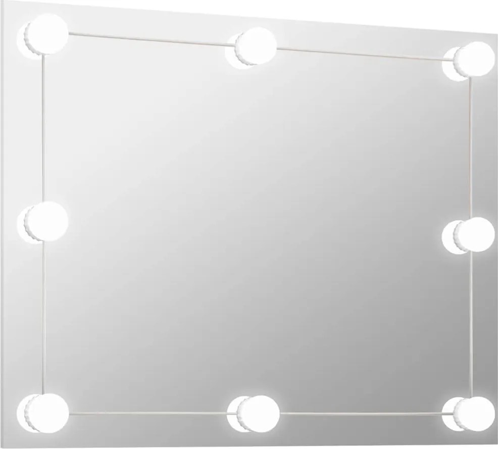 Nástěnné zrcadlo bez rámu s LED osvětlením obdélníkové sklo 3078644