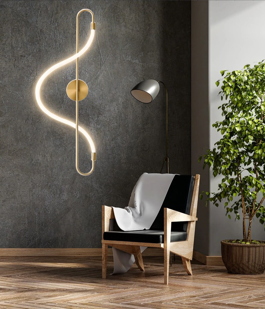 Toolight Moderní nástěnné LED osvětlení Lamp APP858-W Long Gold