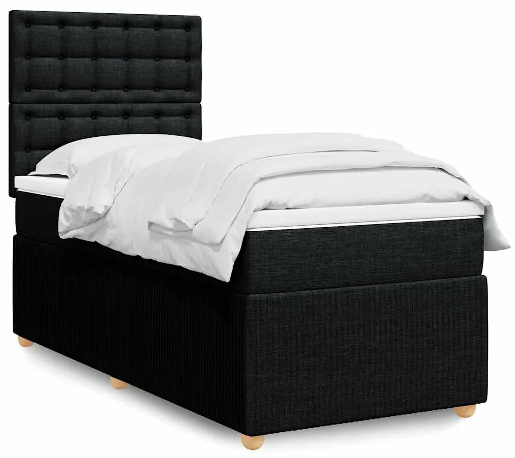 Box spring postel s matrací černá 90x190 cm textil 3294227