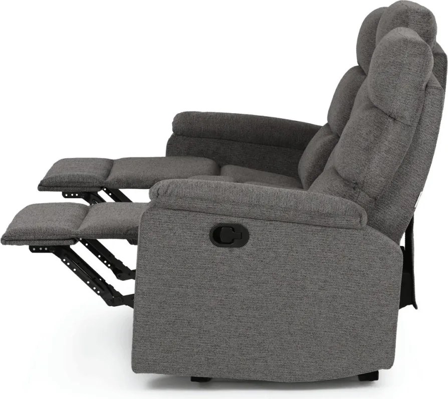Sedací souprava, polohovací, šedá, látka, ASD-C5980 GREY2