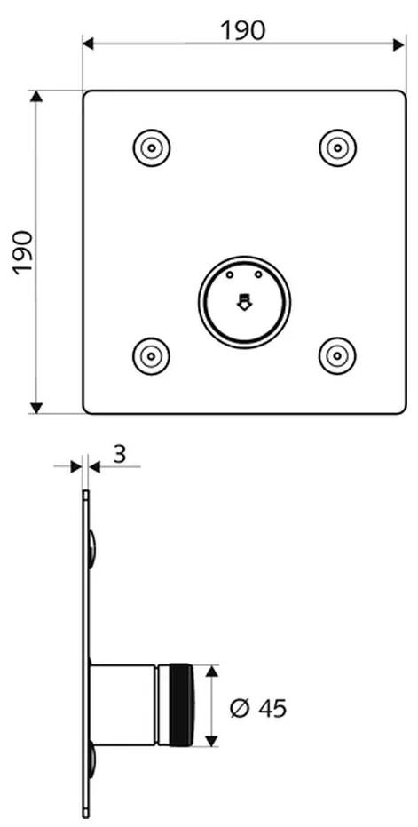 Schell - podomítková sprchová baterie se směšováním pro Masterbox, nerez 019022899