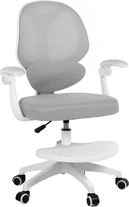 Dětská otočná židle Neoseat JUNI 009 s podnoží — látka, šedá