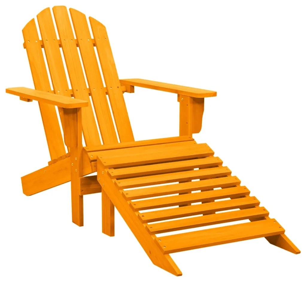 315868 vidaXL Zahradní židle Adirondack s podnožkou masivní jedle oranžová