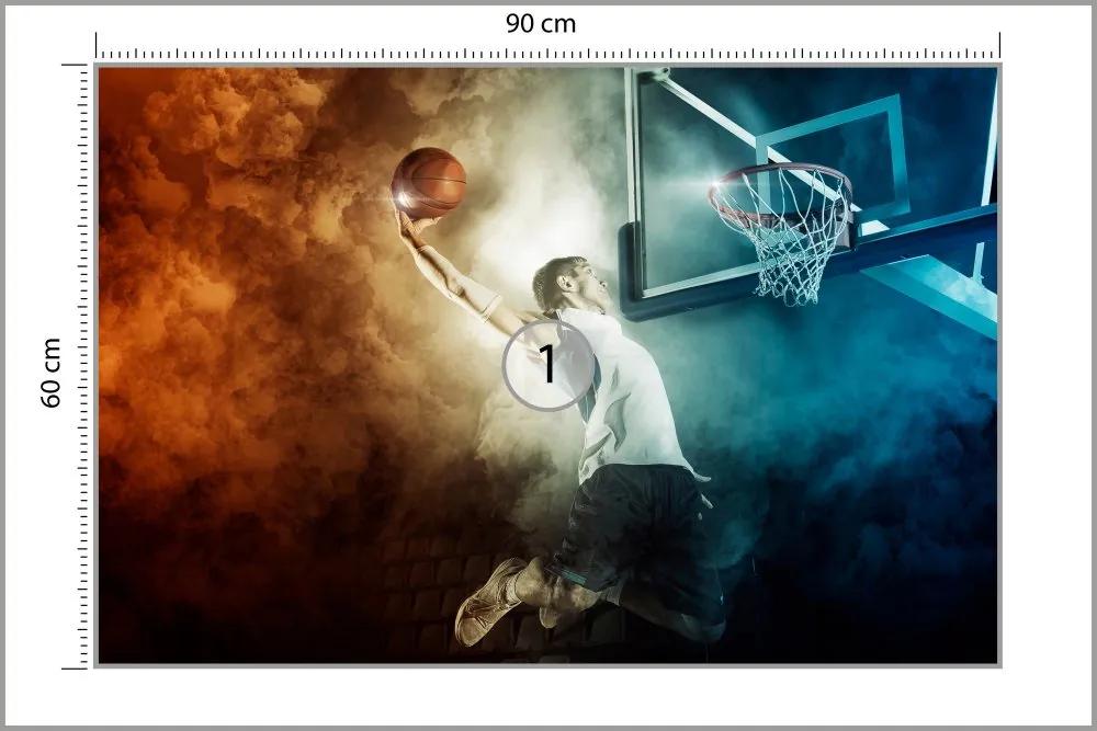 Fototapeta Basketbalový Hráč Udělal Dunk Vliesová tapeta 416x254