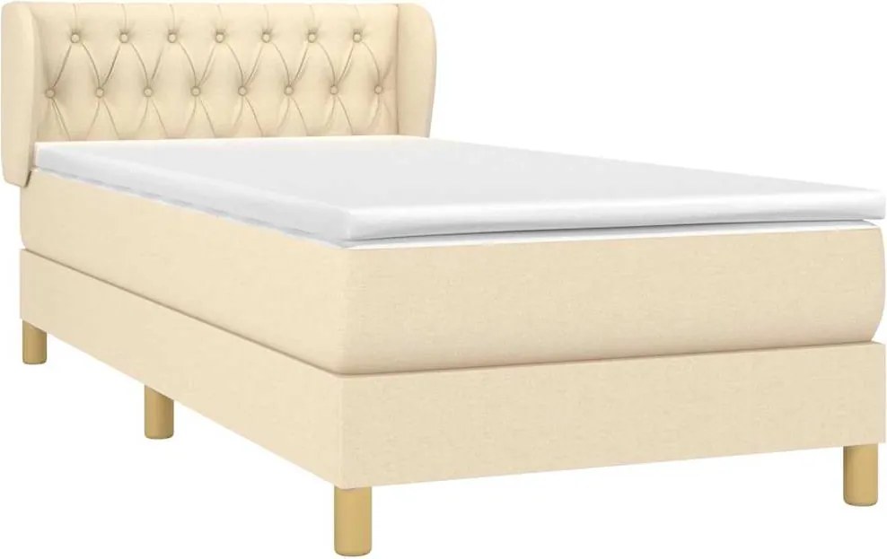 Box spring postel s matrací krémová 100 x 200 cm textil 3127026