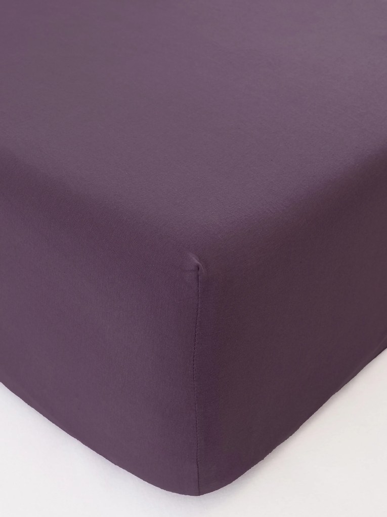 MK Lůžkoviny Jersey prostěradlo s elastanem Deluxe 120 × 200 cm – ametystová