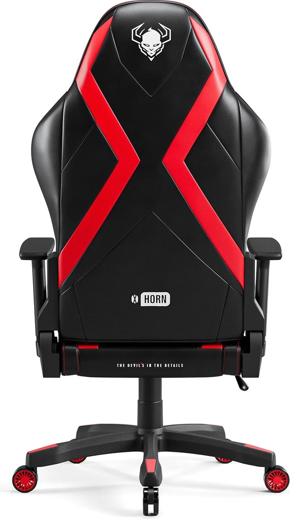 Herní židle z ekokůže Small Size, černý-červený: Diablo X-Horn 2.0