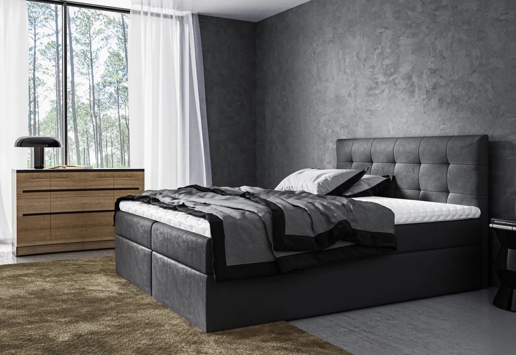 Expedo Čalouněná postel boxspring BRIGITE + topper, 120x200, jasmine 90