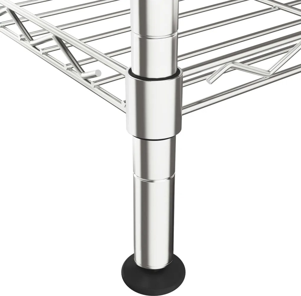 Úložný regál 5 polic 90 x 35 x 180 cm chromovaný 250 kg 324623