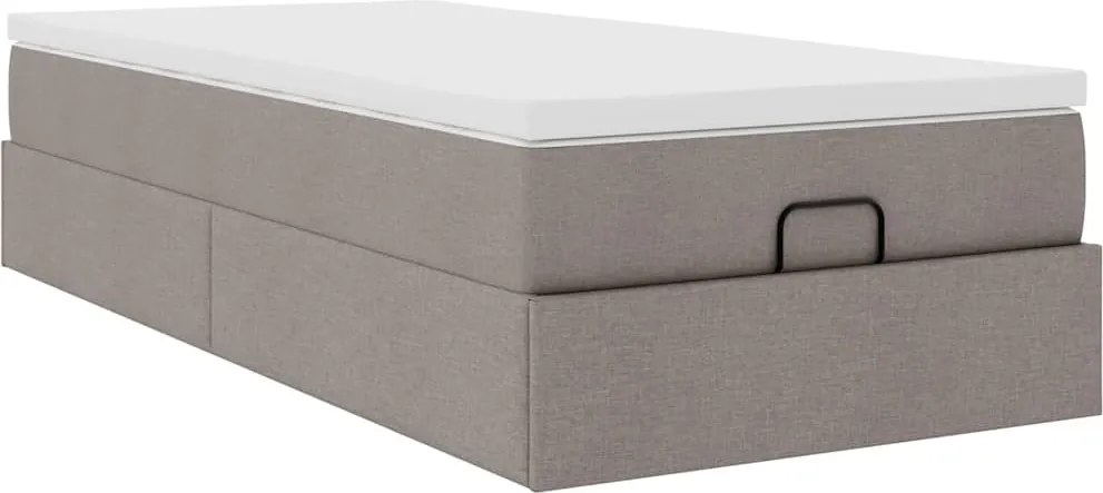Osmanský rám postele s matrací taupe 90x190cm textil 3311075