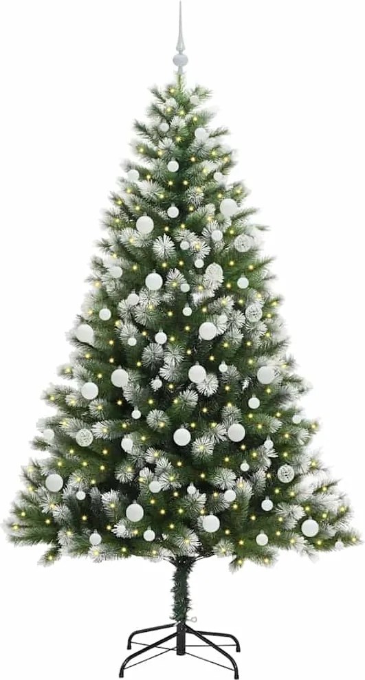 Umělý vánoční stromeček s umělým sněhem 300 LED Teplá bílá 3395454
