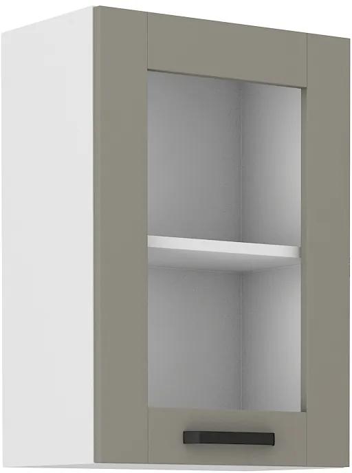 STL 40 cm skříňka horní jednodveřová se sklem LUNA Barevné provedení LUNA: Bílá / Prachově šedá