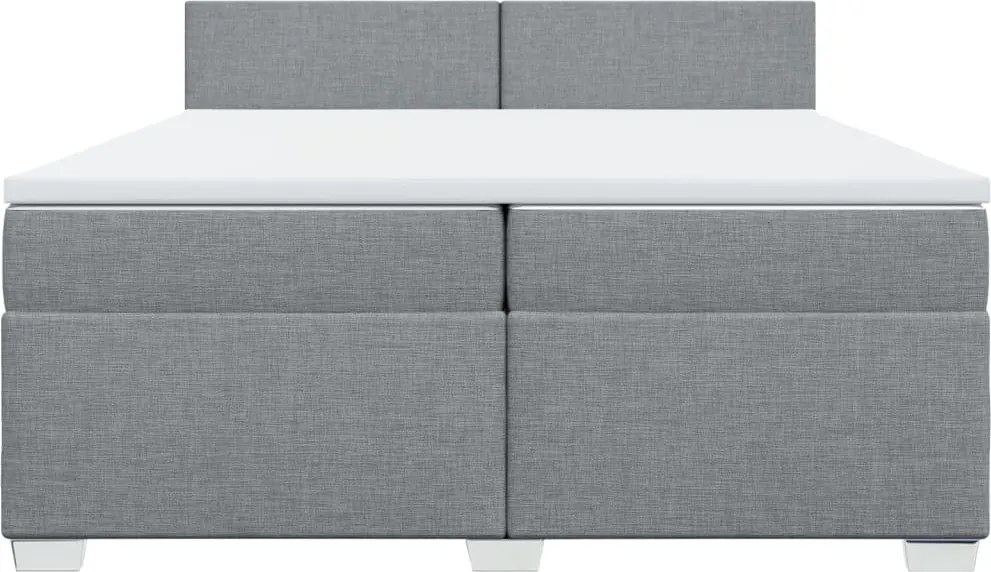 Box spring postel s matrací světle šedá 200 x 200 cm textil 3285988