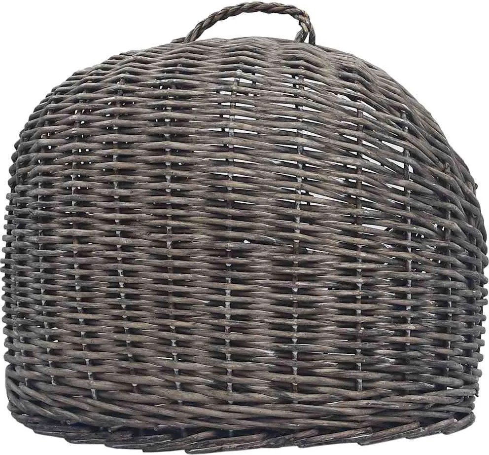 Přepravka pro kočku šedá 60 x 45 x 45 cm přírodní vrba 170906