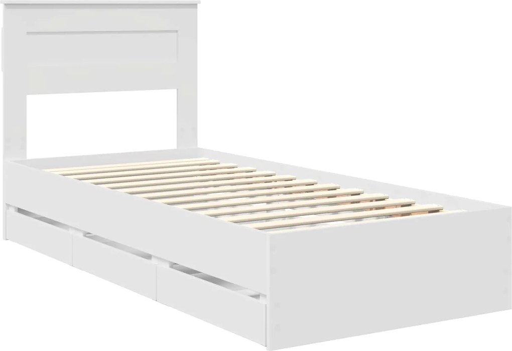 Rám postele se zásuvkou Bílá 100 x 200 cm Inženýrské dřevo 3409868