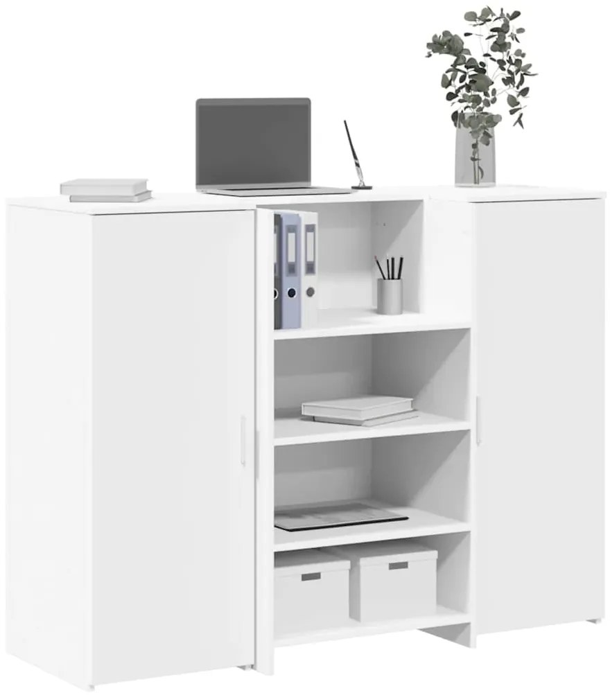 Recepční stůl bílý 135x50x103,5 cm kompozitní dřevo 3324187