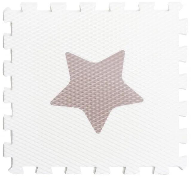 Vylen Pěnové podlahové puzzle Minideckfloor s hvězdičkou Růžový s bílou hvězdičkou 340 x 340 mm